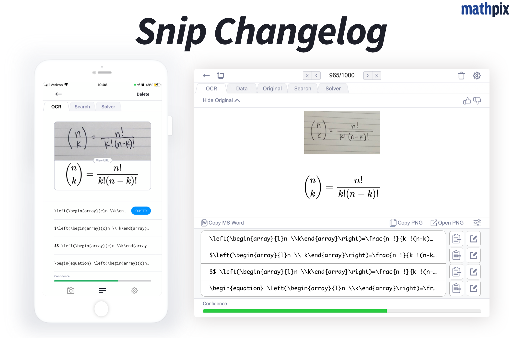 Mathpix Snip User Guide: Snip Changelog
